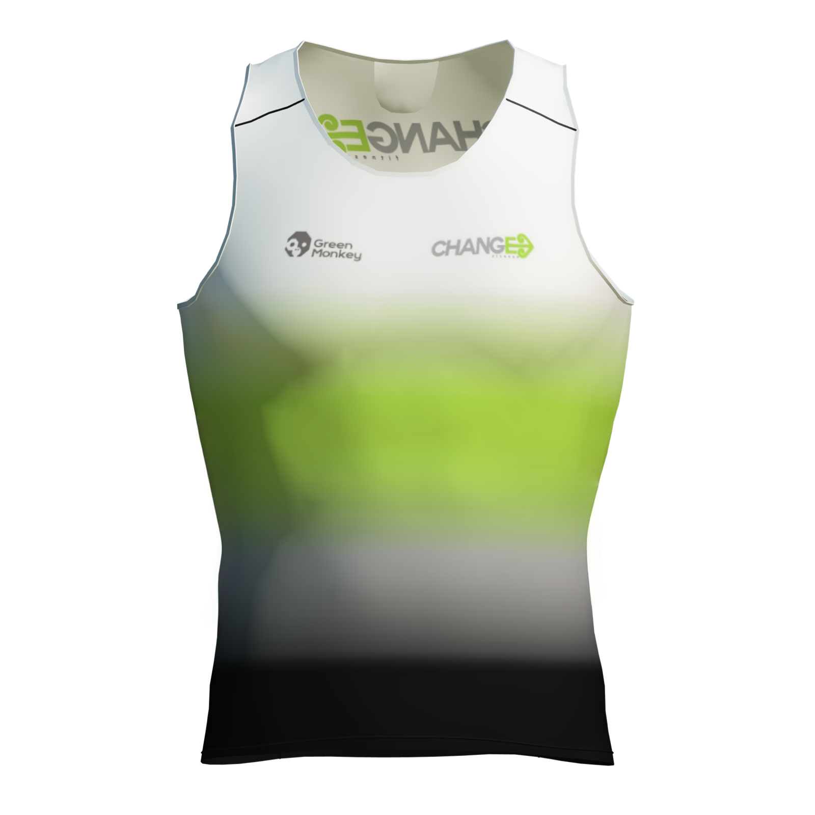 ***NEW CHANGE FITNESS PERFORMANCE RUNNING SINGLET – GREENMONKEY VELO